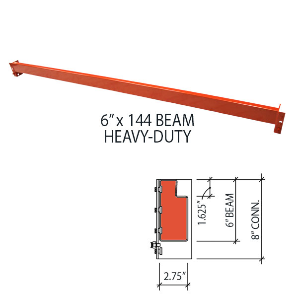 BEAM 6 H X 144L HD - 8IN CLIP - UNARCO QuickShip Pallet Rack